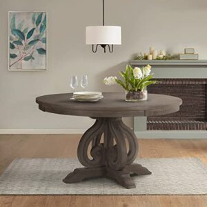 lexicon axton round dining table, distressed dark oak