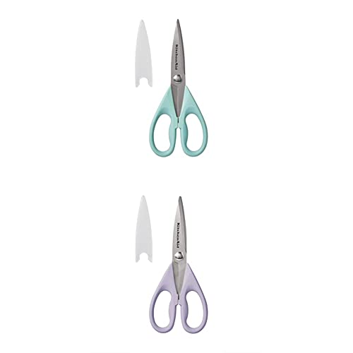 KitchenAid All Purpose Shears with Protective Sheath, 8.72-Inch, Aqua SkyandKitchenAid All Purpose Kitchen Shears, One Size, Lavendar Cream