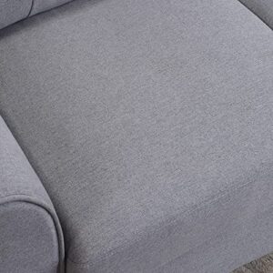 kevinplus Sofa Couch for Living Room, Modern Linen Upholstered Sofa Couch Furniture for Home or Office (3-Seat, Grey)