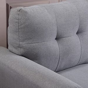 kevinplus Sofa Couch for Living Room, Modern Linen Upholstered Sofa Couch Furniture for Home or Office (3-Seat, Grey)