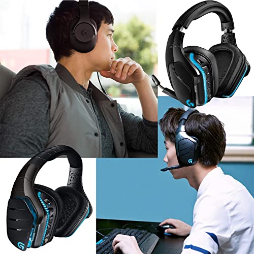 JULONGCR G935 Replacement Earpads G933 Ear Pads G633 Parts Cushions Cups Muffs Covers Compatible with Logitech G635 G633 G533 G435 G433 G933 G935 G231 Wireless Gaming Headset. (Protein Leather)