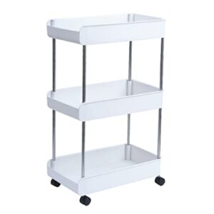 shypt kitchen trolley 3/4 tier bedroom snacks cart bathroom storage rack with wheels househlod standing shelf (color : a, size : 1pcs)