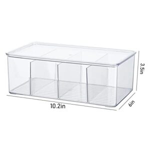 ZHOMA Drawer Organizers with Cover - Vanity Cases Clear Plastic Storage Bins