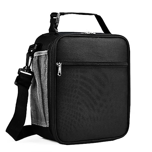 Insulated Lunch Bag 8L Lunch Box for Men Adults with Removable Shoulder Strap Small Lunch Bag for Work, Beach, Short Hiking, Day Camping, Black