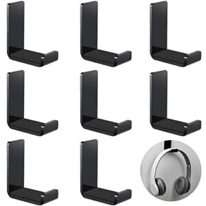 8 pcs headphone hanger wall headphone hook holder with adhesive glues headset wall mount headphone stand for general purpose game headphones