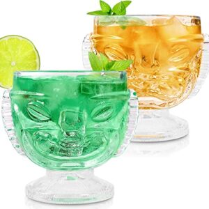 gusnilo tiki cups cocktail glasses 17oz bar glasses wine glasses cocktail glass set,tiki bar tiki glasses 500 ml for home bar party tiki glasses for cocktails tiki mug mojito glass bar glassware 2pcs