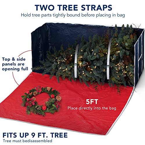 JETHAX Christmas Tree Storage Bag, Fits Up to 9 Ft Xmas Disassembled Trees, Durable 600D Oxford Fabric Material to Protect Against Dust, Moisture Reinforced Handle and Dual Zippers Wide Opening…