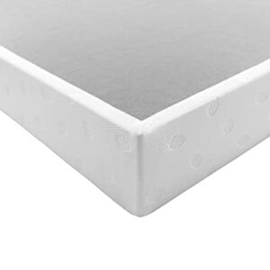 Panana 5 Inch Metal Box Spring Bed Base/Heavy Duty Steel with Fabric Cover/Mattress Foundation/Wooden Frame Easy Assembly,Twin,White