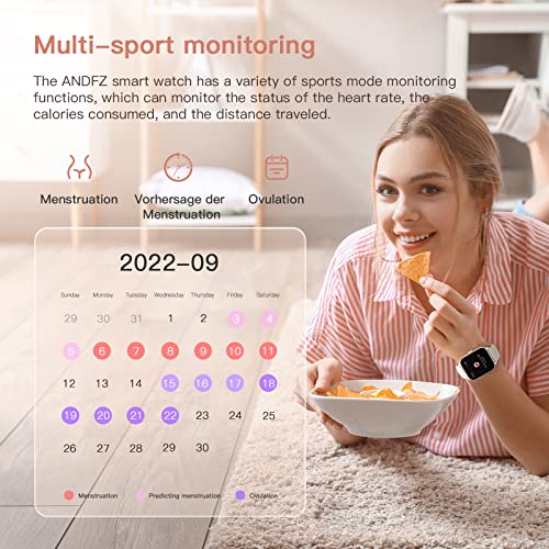 Smart Watch (Receive & Dial), 2023 Newest 1.85" TFT HD Touch Screen, Smart Watch for Women Men with Fitness Tracker, Smart Watch for Android iPhone with Text, Pedometer, Heart Rate (Starlight)