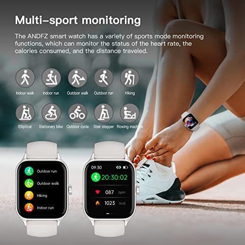 Smart Watch (Receive & Dial), 2023 Newest 1.85" TFT HD Touch Screen, Smart Watch for Women Men with Fitness Tracker, Smart Watch for Android iPhone with Text, Pedometer, Heart Rate (Starlight)