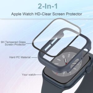 [3 Packs] Case for Apple Watch 40mm SE Series 6 Series 5 Series 4 with Tempered Glass Screen Protector,Hard PC Protective Bumper and Ultra-Thin Face Cover for Iwatch SE/6/5/4 40mm(3 Colors)