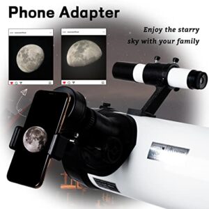 ESSENWI 114EQ Reflector Telescope for Adult Astronomy Beginners - Comes with 3 Eyepieces, 3X Barlow Lens, Moon Filter, and Phone Adapter