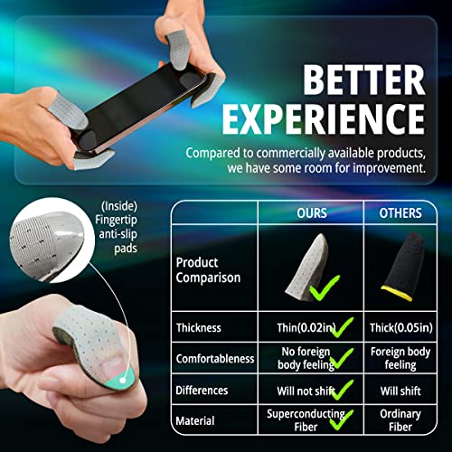 ZEXPARK 2023 New 10Pcs Mobile Phone Gaming Finger Sleeves for PUBG Breathable Fingertips Sweatproof Anti-Slip Fingertip Cover Thumb Gloves for Mobile Game