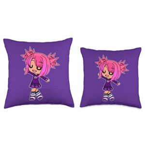 Gacha Life and Gatcha Club Apparel and Accessories Gacha Life Gatcha Club Inspired 04 Kawaii Manga Anime Chibi Throw Pillow, 16x16, Multicolor