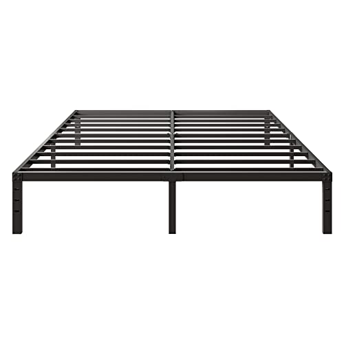 XMhongsong 14 Inch King Size Bed Frame No Box Spring Needed, Heavy Duty Metal Platform Bed Frame, Easy Assembly, Noise Free, Black