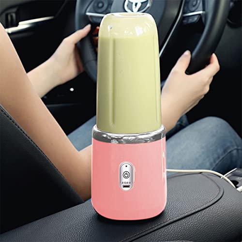 Portable Blender,USB Rechargeable Mini Personal Blender for Shakes and Smoothies,Electric Fruit Veggie Juicer with 2pcs Travel Juicer Cup,Pink