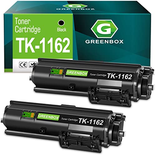 GREENBOX Compatible TK1162 1T02RY0US0 Toner Cartridge Replacement for Kyocera TK-1162 1162 Use for Ecosys P2040DW P2040 P2040DN Laser Printers (2-Pack BK)