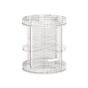 fizzoqi 360 °rotating storage rack makeup organizer shelf dressing table shelf acrylic lipstick perfume case display stand cosmetic organizer rack