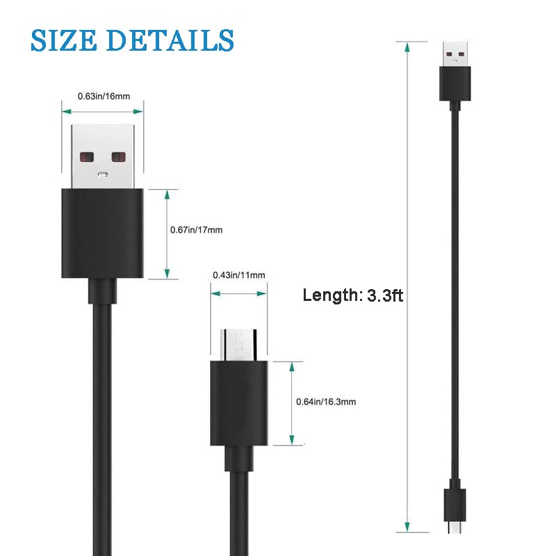 Toxaoii Micro USB Charging Cable Compatible with Beats by Dr Dre Studio Solo 3 2 2.0 Powerbeats 3 2 Wireless Headphone Earphone, Pill 2.0 Speakers(3.3FT)