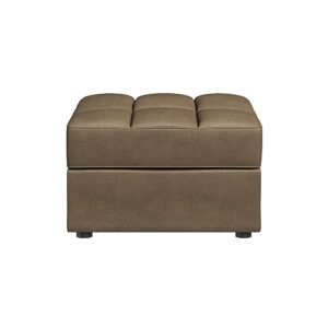 HONBAY Square Storage Ottoman Tufted Bench with Storage Modern Footrest for Small Space, Dark Brown