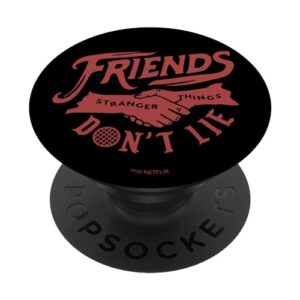 stranger things friends don't lie text handshake popsockets standard popgrip