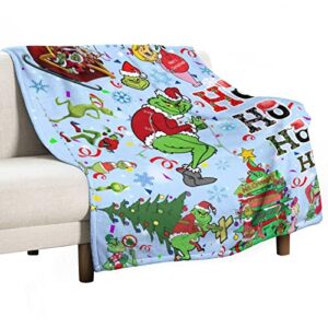 sunmond Merry Christmas Blanket Throw Fleece Blanket All Season Light Weight Living Room/Bedroom Warm Blanket 50"X40"