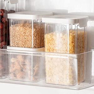 Pantry Storage Containers Set with Lids Airtight,4 Pieces Square 460ml/15oz,Clear Plastic Cereal Storage Containers, Air Tight Pantry Organization and Storage for Sugar Pasta Protein Powder Oat