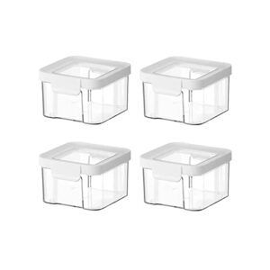 Pantry Storage Containers Set with Lids Airtight,4 Pieces Square 460ml/15oz,Clear Plastic Cereal Storage Containers, Air Tight Pantry Organization and Storage for Sugar Pasta Protein Powder Oat