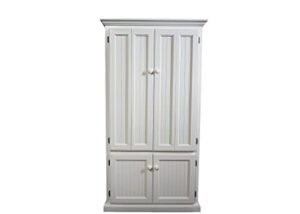 eagle furniture manufacturing coastal computer armoire workstation, large, bright white