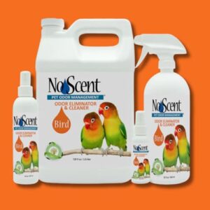 No Scent Bird Cage Cleaner Spray & Pet Odor Management, Natural Aviary Freshener (2 Fl Oz / 59 mL)