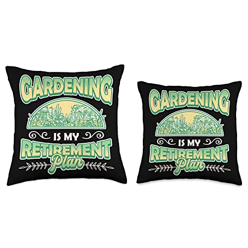 Gardener Gifts for Women & Men Plan Retirement Garden Throw Pillow, 16x16, Multicolor