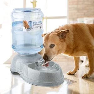 Dog Water Dispenser for Large Dogs and Cats, 3 Gallon Gravity Automatic Feeder, Cat and Dog Water Dispenser Station, Cat Water Dispenser, Large Size Dog Drinking Fountain (Grey)