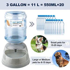 Dog Water Dispenser for Large Dogs and Cats, 3 Gallon Gravity Automatic Feeder, Cat and Dog Water Dispenser Station, Cat Water Dispenser, Large Size Dog Drinking Fountain (Grey)