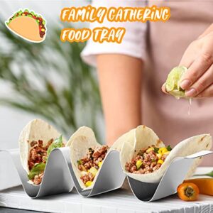 10 Pieces Taco Holders Stainless Steel Taco Stand Taco Tray Taco Shell Holder Rack, Holds Up to 3 Tacos, Keeping Shells Upright, Safe for Oven, Baking, Dishwasher and Grill