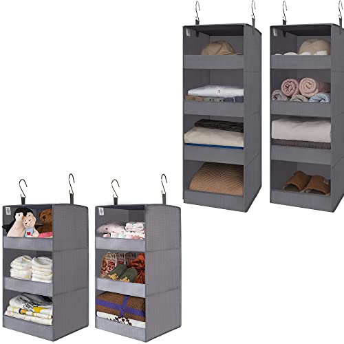 GRANNY SAYS Bundle of 2-Pack Hanging Clothing Organizer & 2-Pack Hanging Storage Shelves