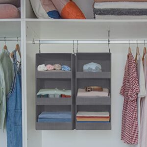 GRANNY SAYS Bundle of 2-Pack Hanging Clothing Organizer & 2-Pack Hanging Storage Shelves