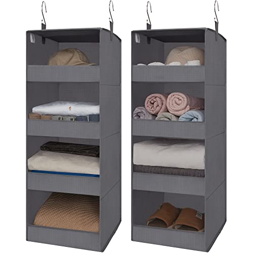 GRANNY SAYS Bundle of 2-Pack Hanging Clothing Organizer & 2-Pack Hanging Storage Shelves