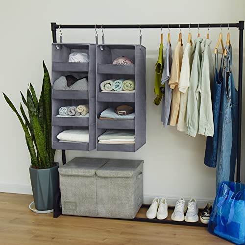 GRANNY SAYS Bundle of 2-Pack Hanging Clothing Organizer & 2-Pack Hanging Storage Shelves