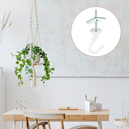 PATIKIL 2.6" x 1.2" Ceiling Hook, Orchid Swag Hooks with Mounting Hardware for Indoor and Outdoor Plant Hanging, White