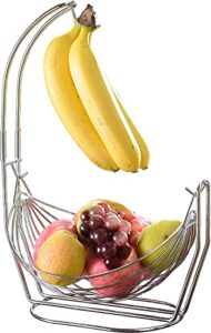 w home jiallo silver fruit basket with banana hanger (banana_s)