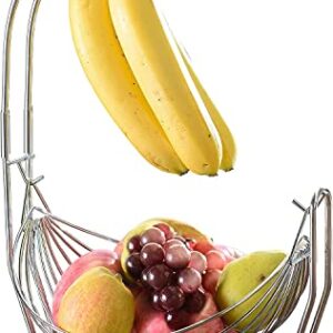 W Home Jiallo Silver Fruit basket with Banana Hanger (Banana_S)