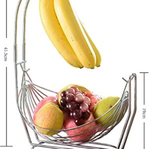 W Home Jiallo Silver Fruit basket with Banana Hanger (Banana_S)