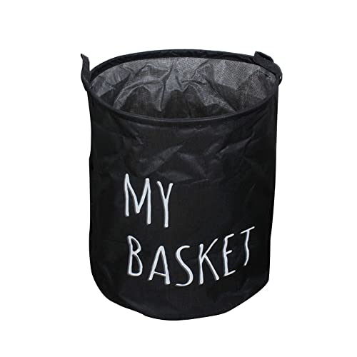 AOKID Large Capacity Laundry Hamper with Handles Collapsible Laundry Basket Lightweight Dirty Clothes Storage for Home Office Toy Organizer Black Letter*