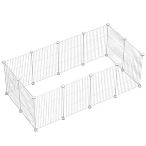 gimtrr pet playpen, white puppy fence portable small animals cage, diy wire dog playpen metal yard fence for guinea pig, rabbit, hamster, kitten, turtle, hedgehog, indoor outdoor