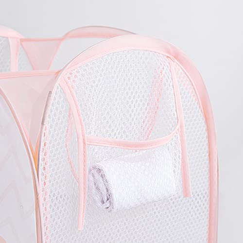 AOKID Mesh Laundry Bags with Handles, Collapsible Laundry Basket Elephant Sheep Pattern Mesh Bag Container for Blouse, Hosiery, Underwear Sheep