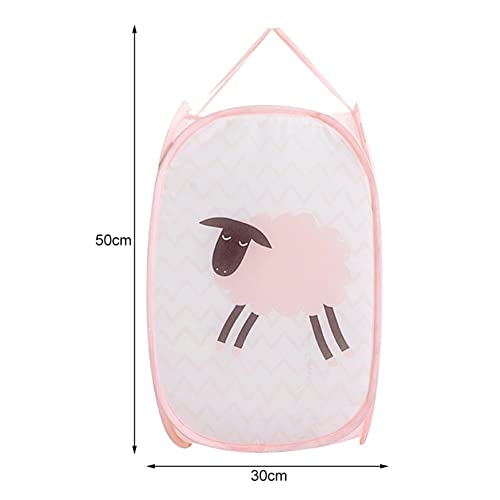 AOKID Mesh Laundry Bags with Handles, Collapsible Laundry Basket Elephant Sheep Pattern Mesh Bag Container for Blouse, Hosiery, Underwear Sheep