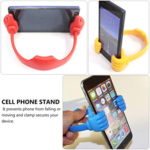 DOITOOL 6Pcs Thumbs Up Cell Phone Stands, Adjustable Mobile Smartphone Holder, Flexible Cellphone Tablet Computer Display Stand for Home Office (Random Color)