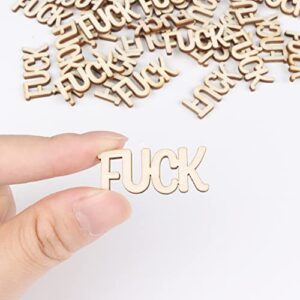 Fucks to Give Gift Jar of Fucks Fuck Wooden Cutout Letter Bad Mood Vent Gift for Christmas Valentine's Day Birthday Anniversary (7oz) 100 Pieces Fuchs Fucs to Give Glass Jar