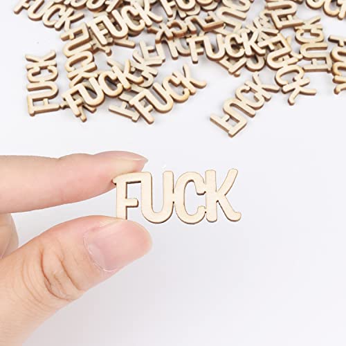 Fucks to Give Gift Jar of Fucks Fuck Wooden Cutout Letter Bad Mood Vent Gift for Christmas Valentine's Day Birthday Anniversary (7oz) 100 Pieces Fuchs Fucs to Give Glass Jar