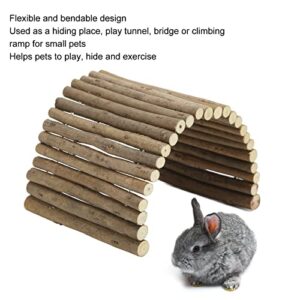 LIZEALUCKY Wooden Hamster Bridge Small Animal Guinea Pig Folding Bridge Ferrets Curly Chinchillas Small Rabbits Climbing Bridge Tunnel/Hideout/Hut/Ramp(15 * 30CM)